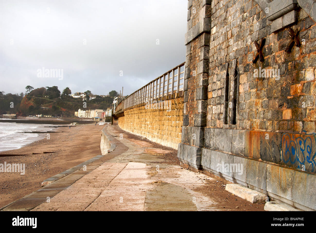 Dawlish Devon UK Beach Front Sea Railway Stock Photo - Alamy