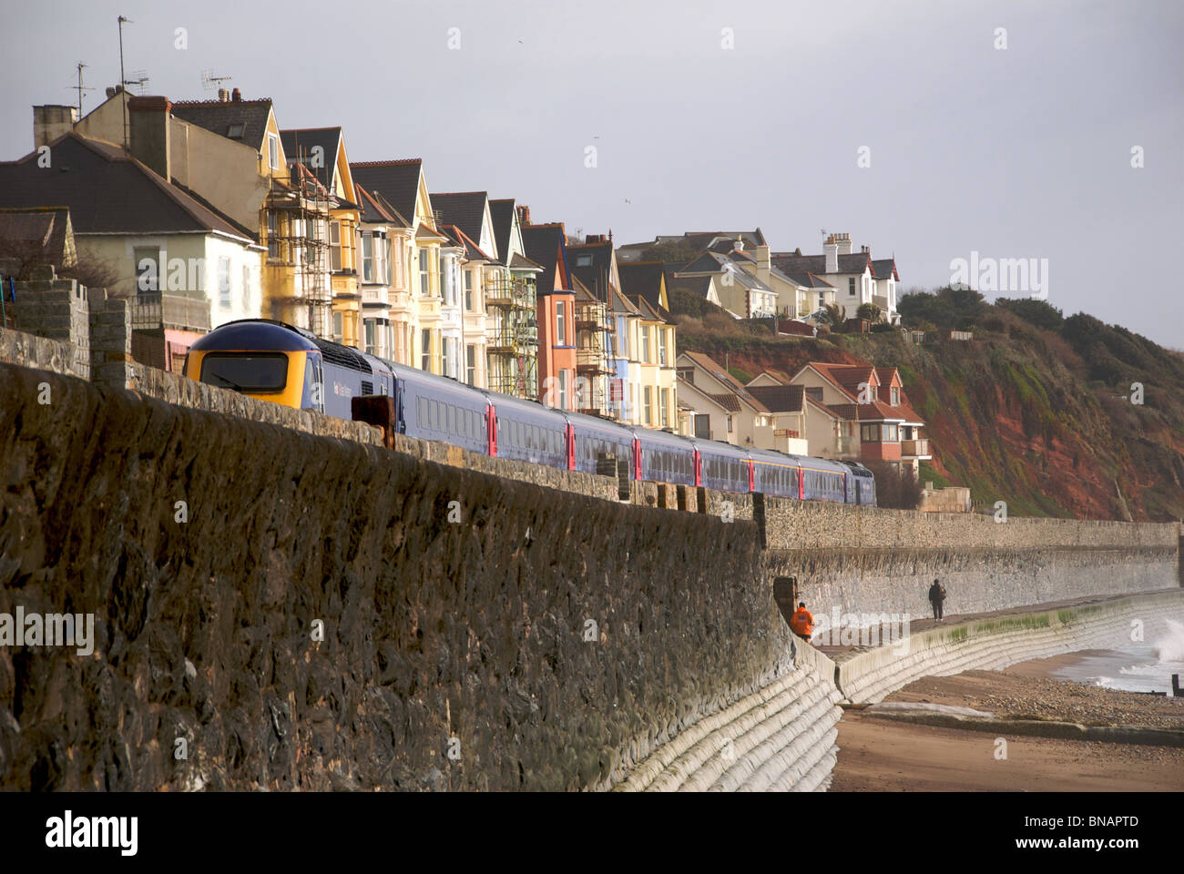 Dawlish Devon UK Beach Front Sea Railway Train Stock Photo - Alamy