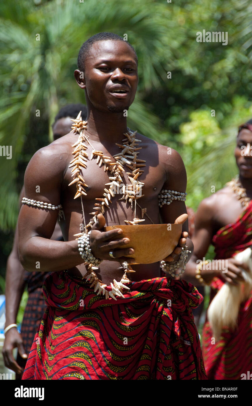 Africa, Ghana, Accra. La Palm Beach Hotel. Traditional West African ...