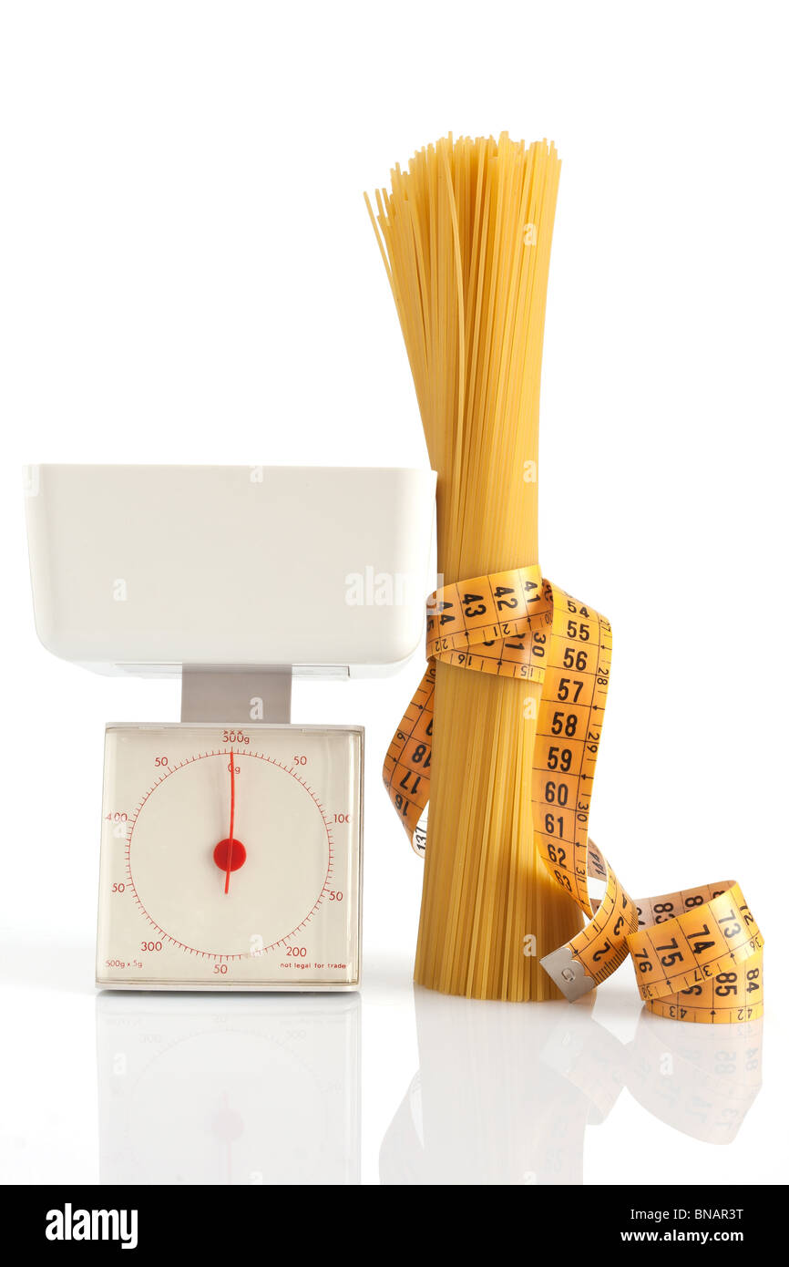 spaghetti scale and meter isolated on white background with clipping ...