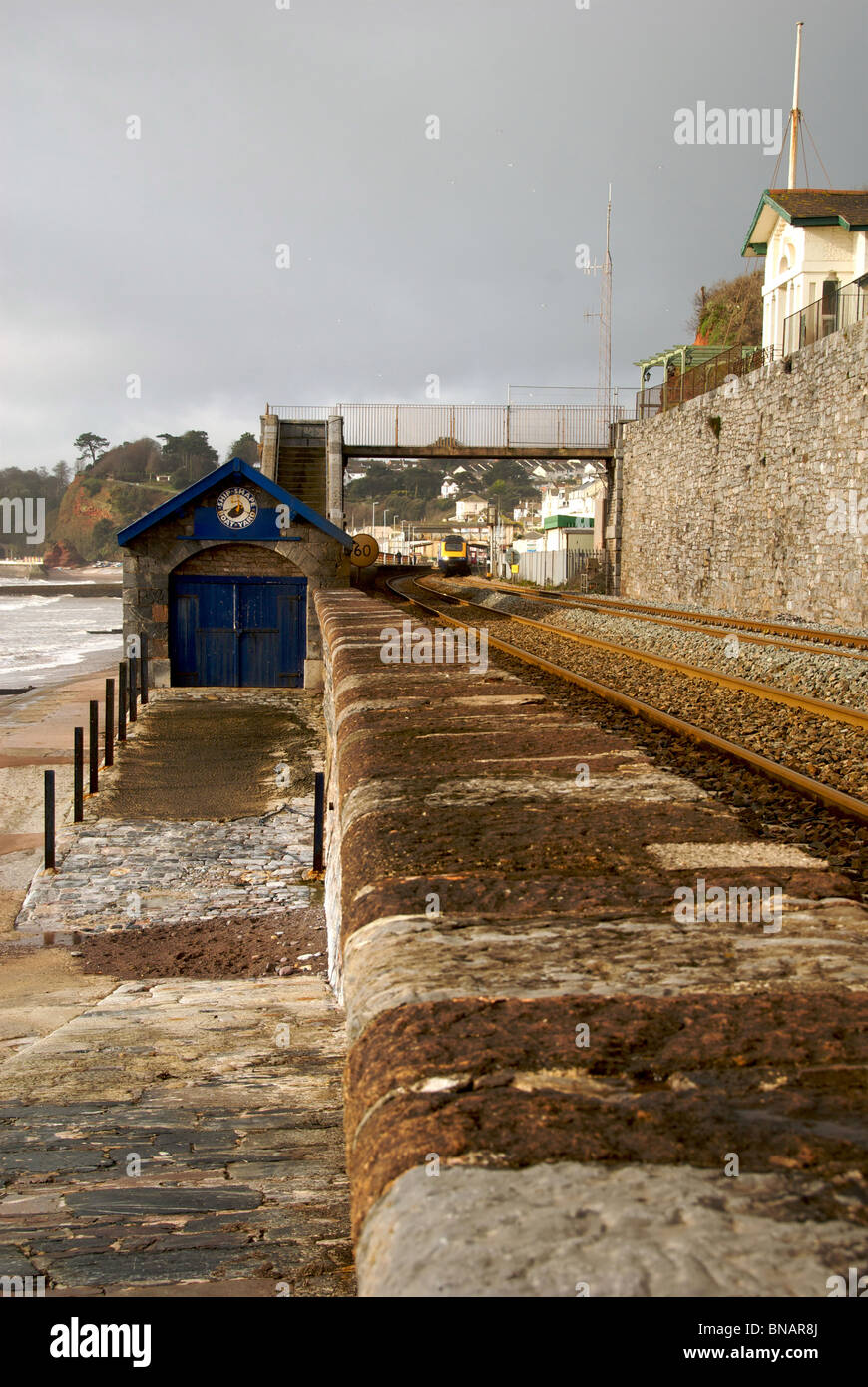 Dawlish Devon UK Beach Front Sea Railway Stock Photo - Alamy