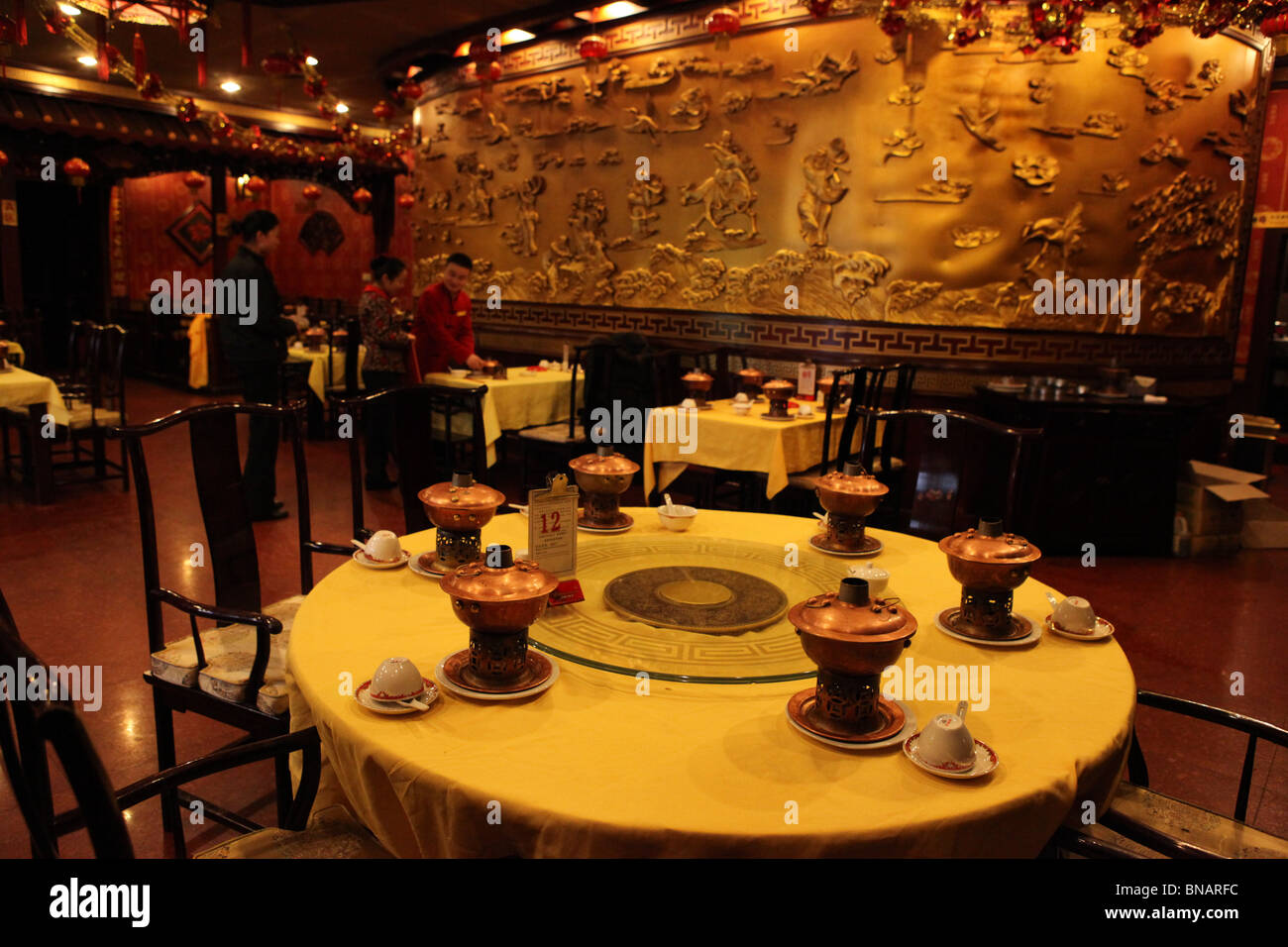 China, Beijing, Interior of the Man Fu Lou Chinese Restaurant Stock ...