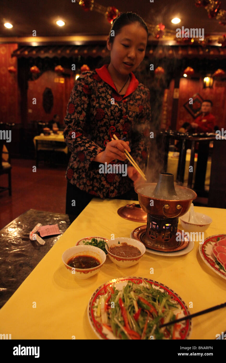 China, Beijing, Interior of the Man Fu Lou Chinese Restaurant Stock ...