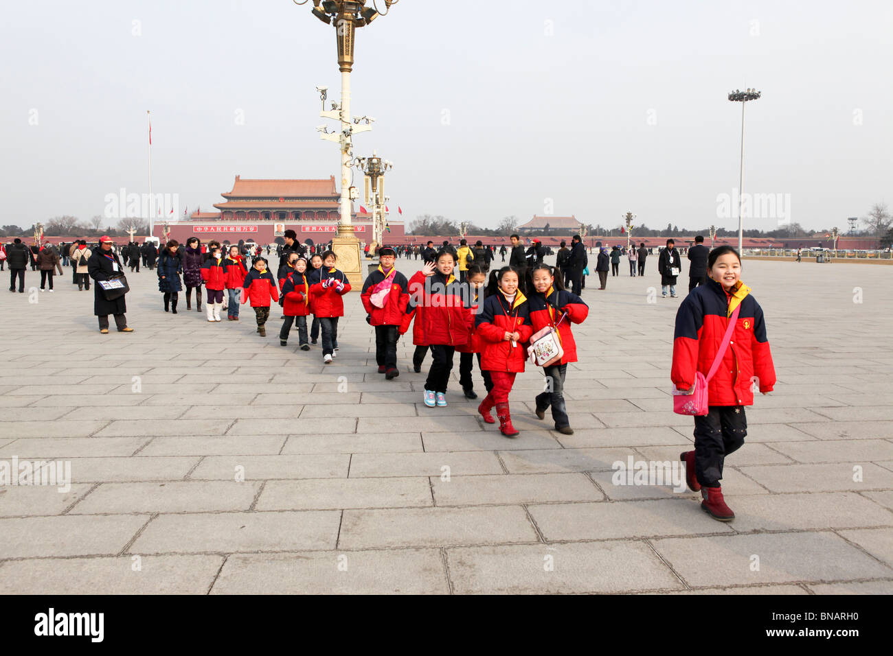 A group of Chinese children on tour Stock Photo - Alamy