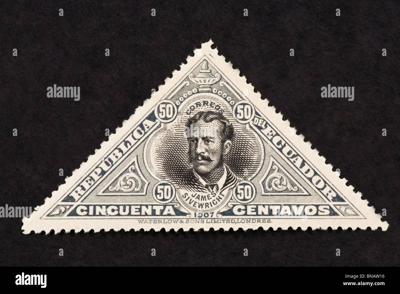 Postage stamp from Ecuador depicting James Sivewright Stock Photo - Alamy