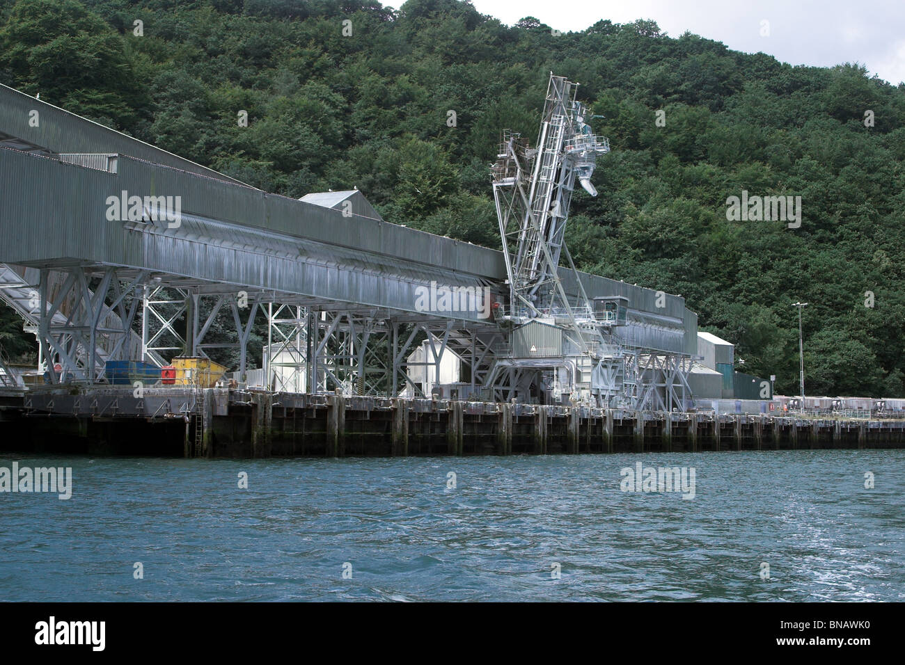 China clay works jetty. Fowey. Cornwall Stock Photo - Alamy