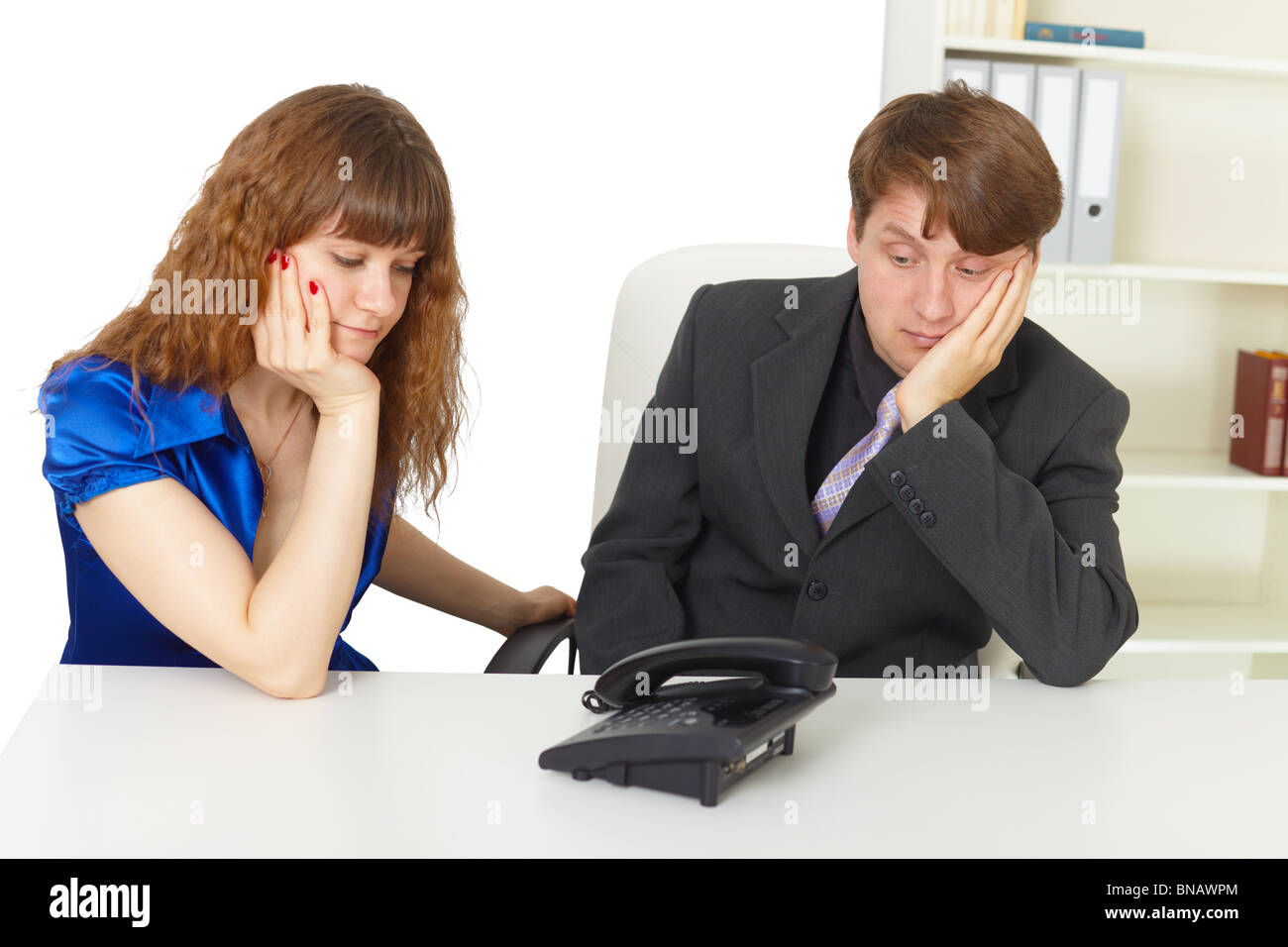 People with impatience wait for your call at office Stock Photo - Alamy