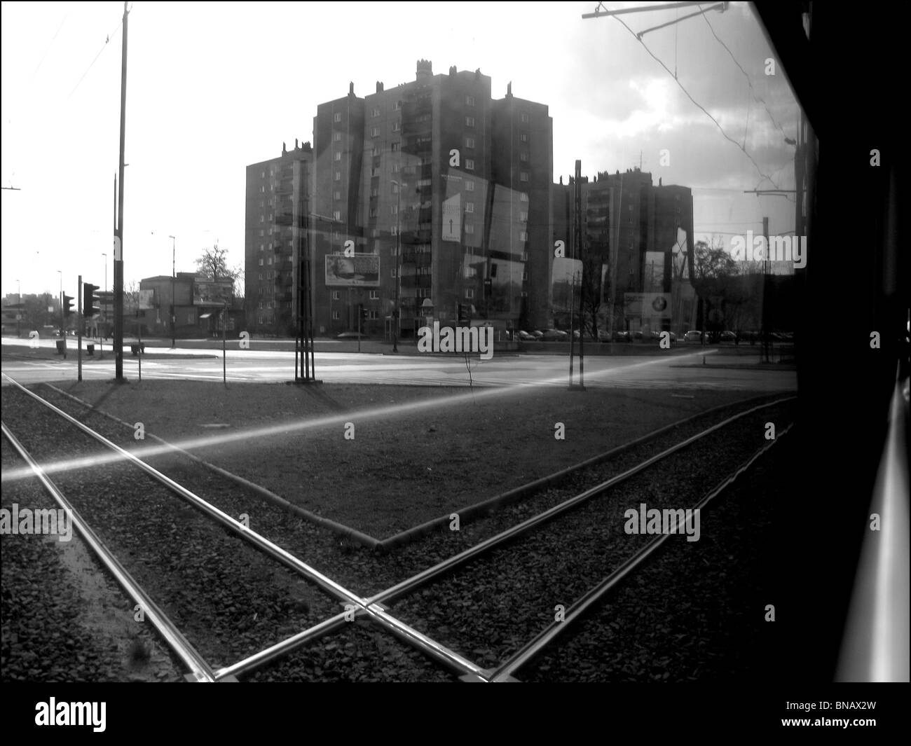 Between rails Black and White Stock Photos & Images - Alamy