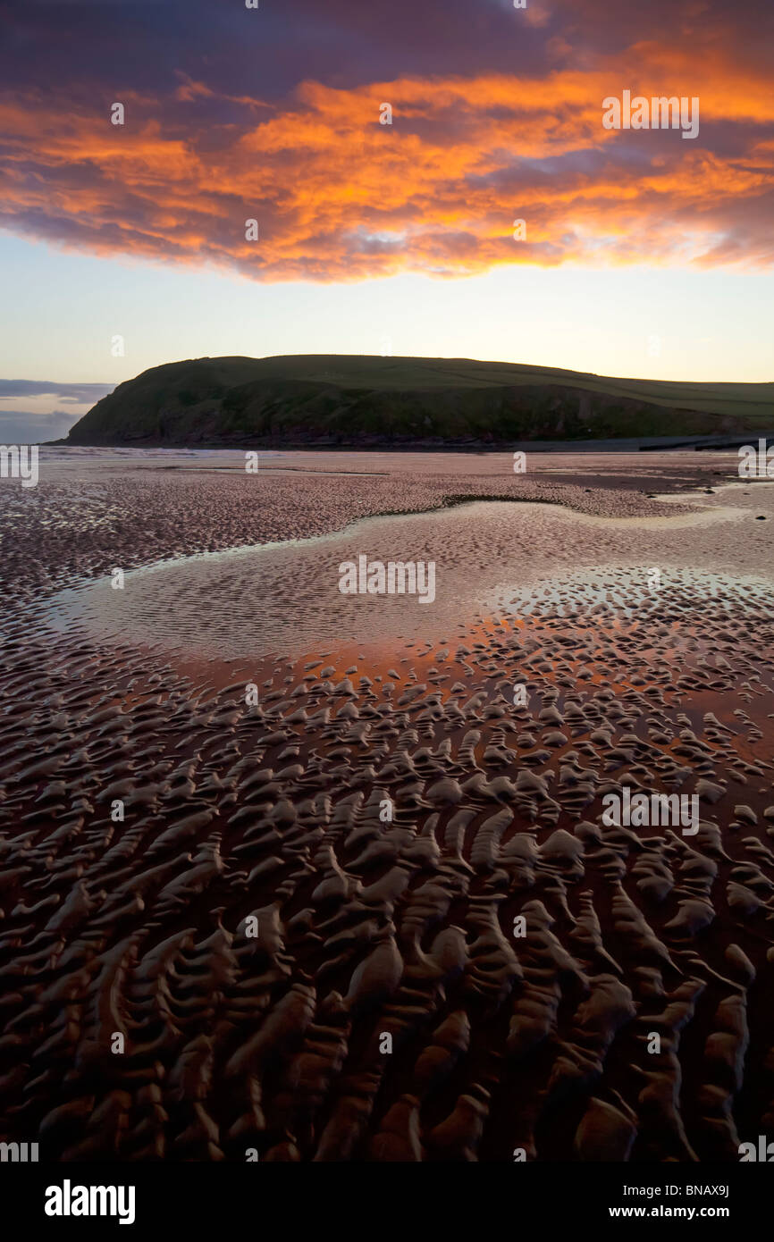 Landscape Sunset Sand Patterns Stock Photo - Alamy