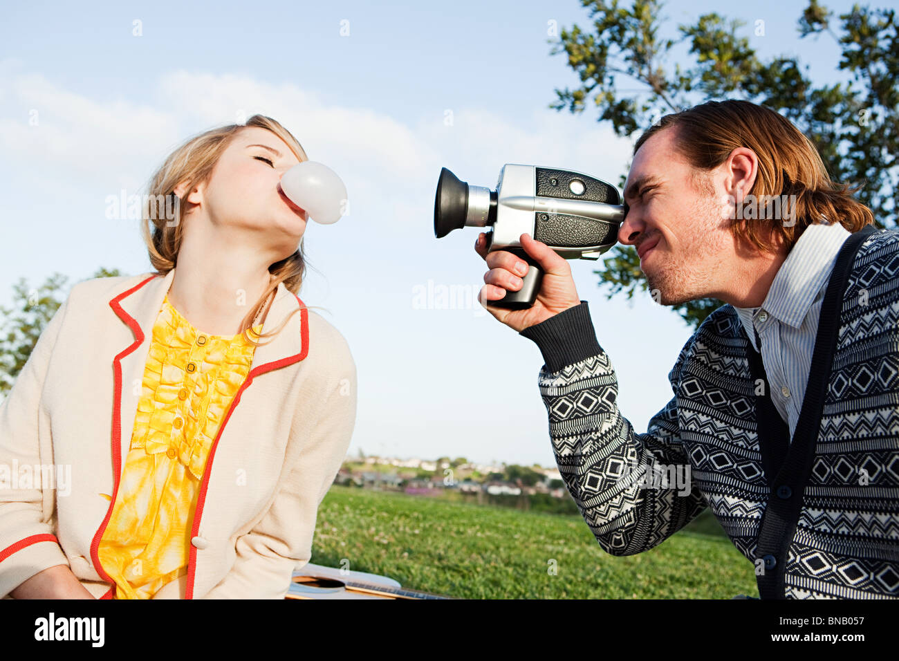 Man filming old vintage camera hi-res stock photography and images - Alamy