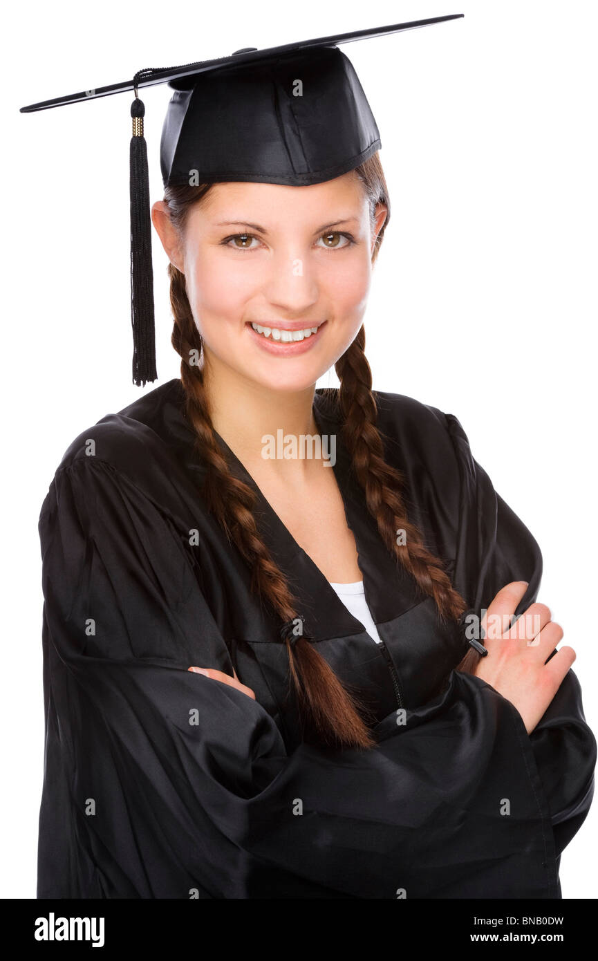 Full isolated studio picture from a young graduation woman Stock Photo ...