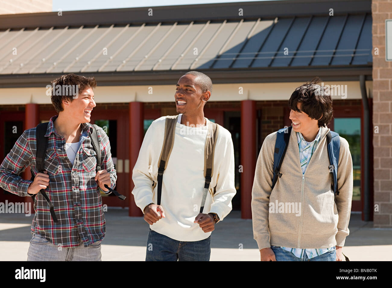 High school students outside school building Stock Photo - Alamy