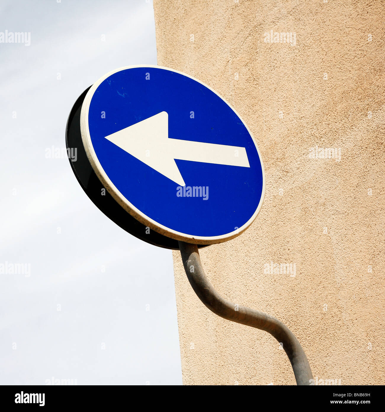 Turn left road sign hi-res stock photography and images - Alamy