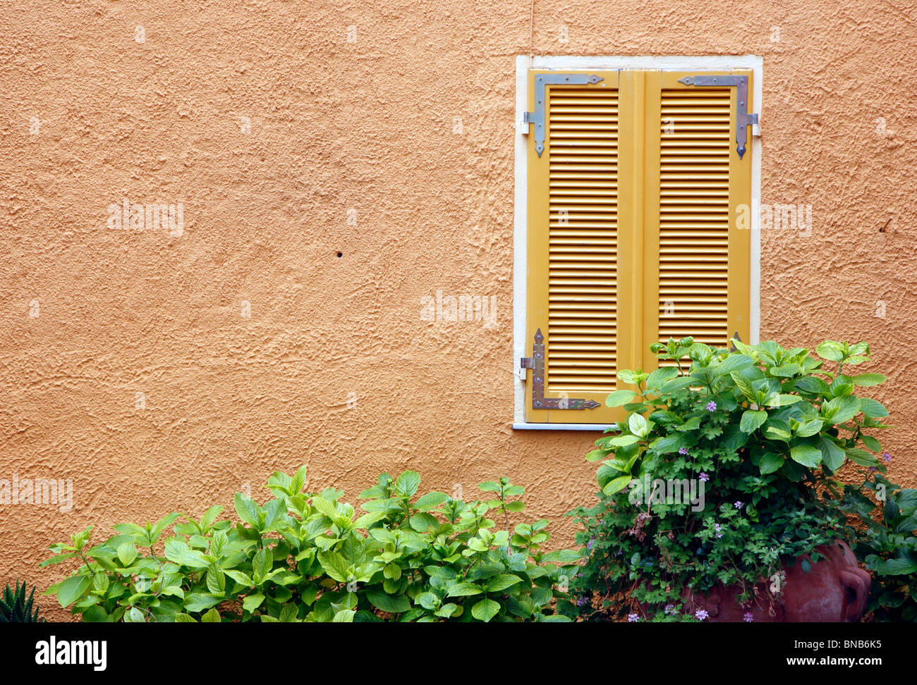 Yellow Window Shutter, Sardinia Stock Photo - Alamy
