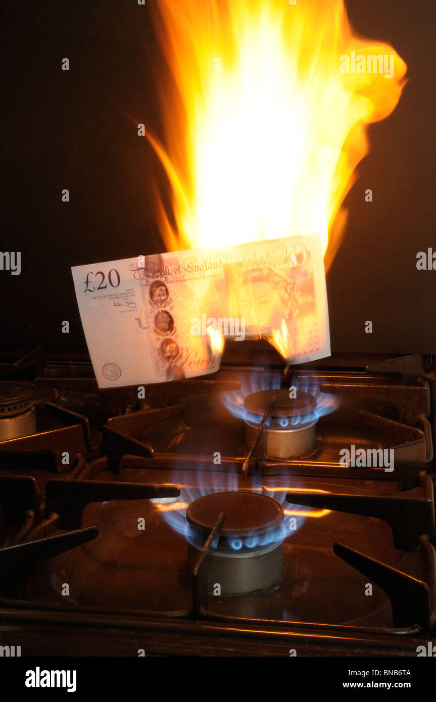 Burning note gas hi-res stock photography and images - Alamy