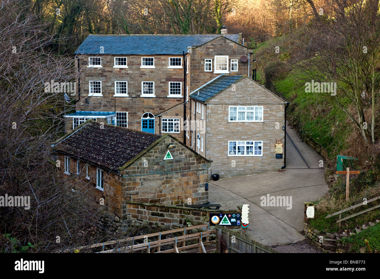 The Youth Hostel at Boggle Hole, Robin Hoods Bay, North Yorkshire Stock ...