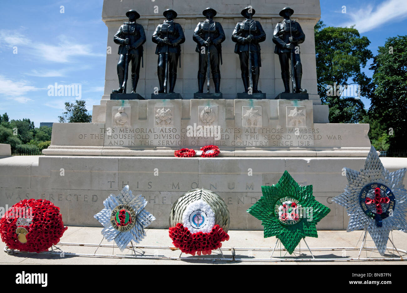 First & Second World War memorial opposite Horseguards Parade, London ...