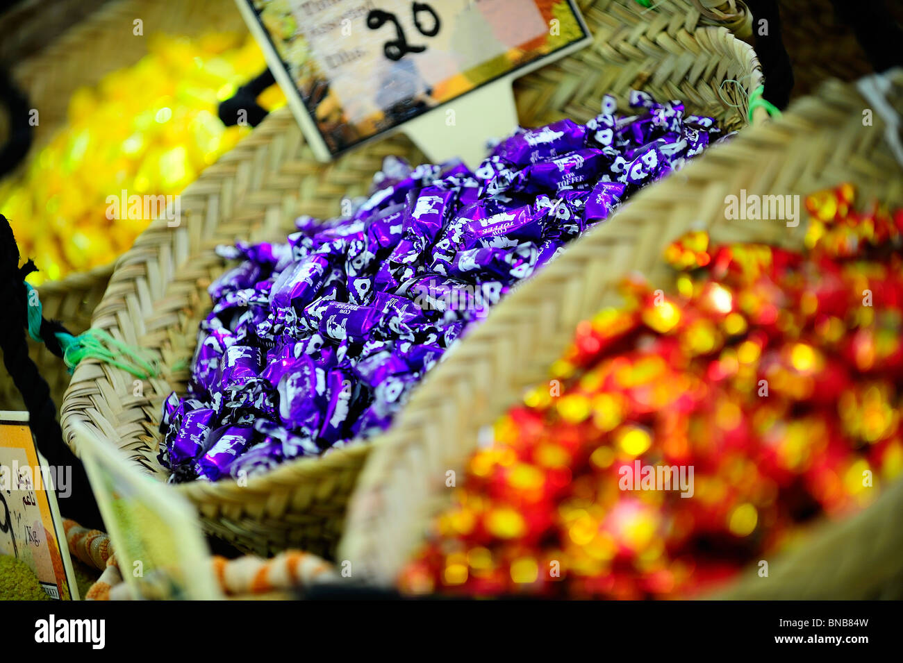 toffee basket in a toffee shop Stock Photo - Alamy