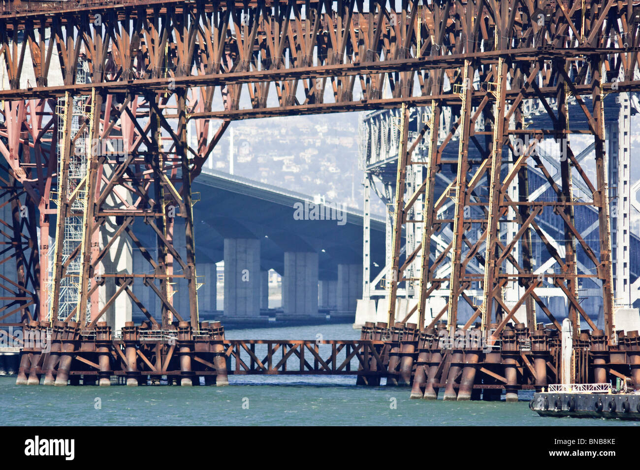 San Francisco Oakland Bay bridge construction Stock Photo - Alamy