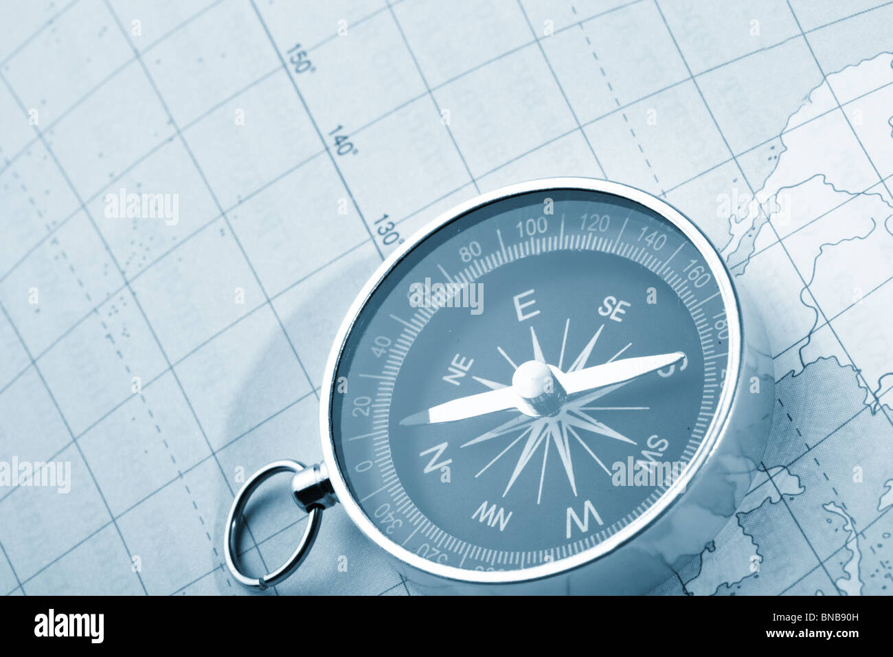 Map with a compass Stock Photo - Alamy