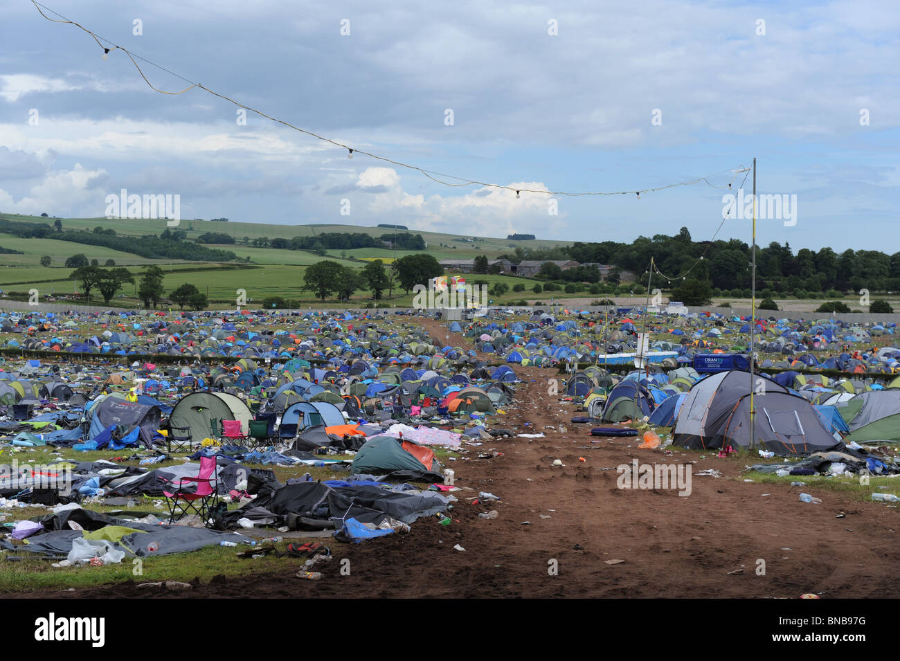 T in the Park music festival Balado Airfield Kinross camping site ...
