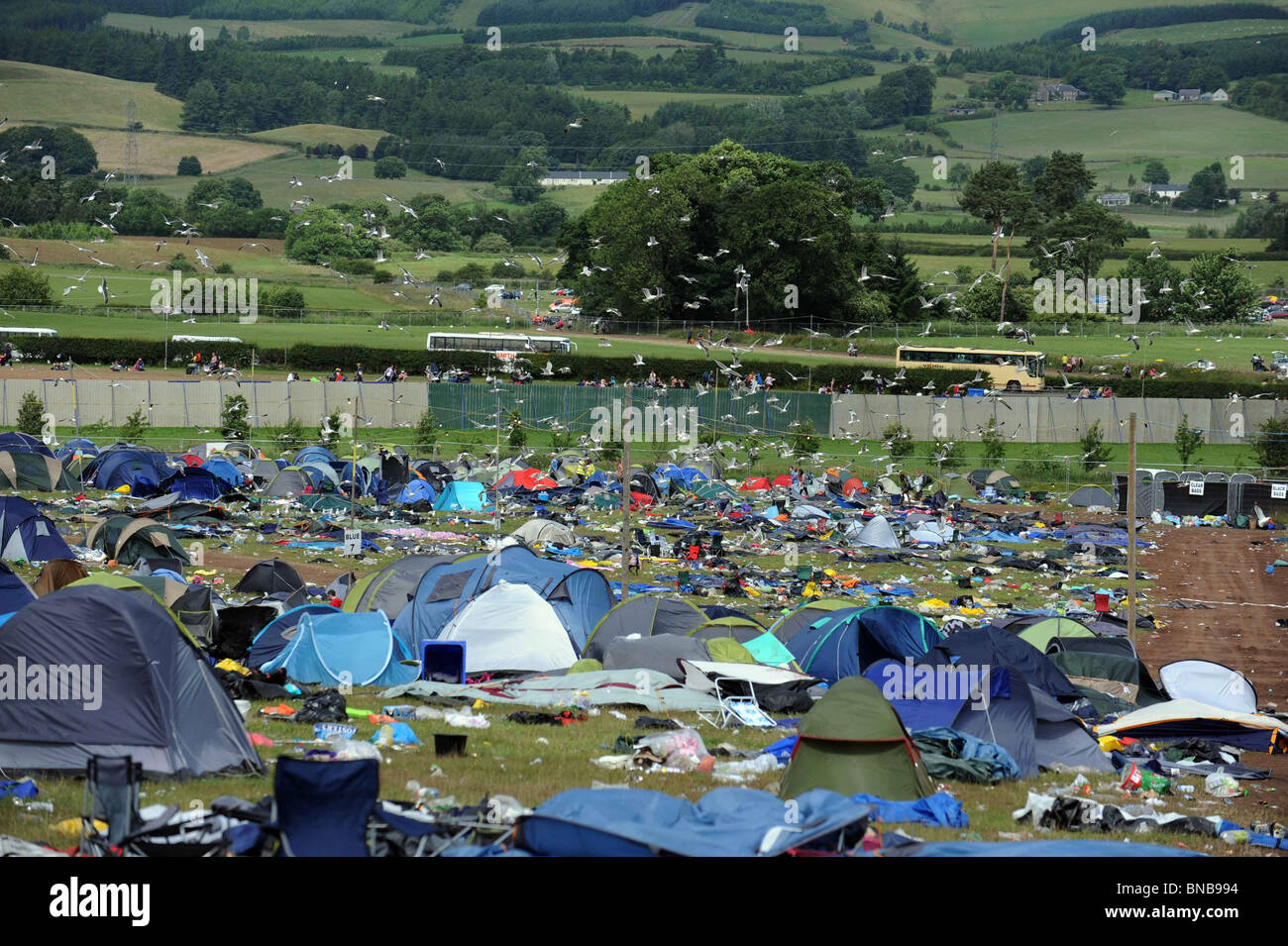 T in the Park music festival Balado Airfield Kinross camping site ...