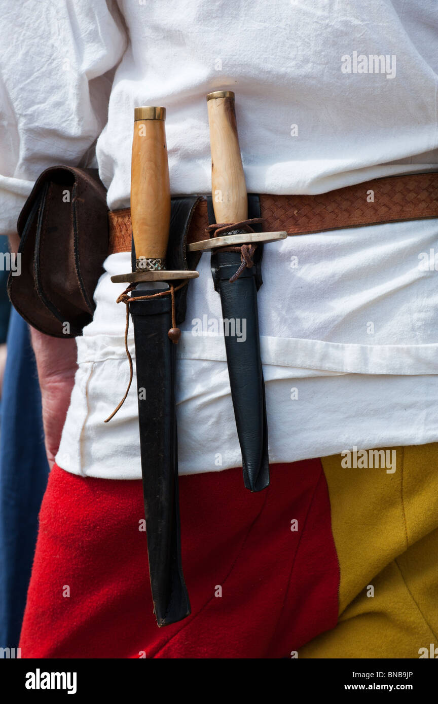 Medieval daggers carried by an archer at the Tewkesbury medieval ...