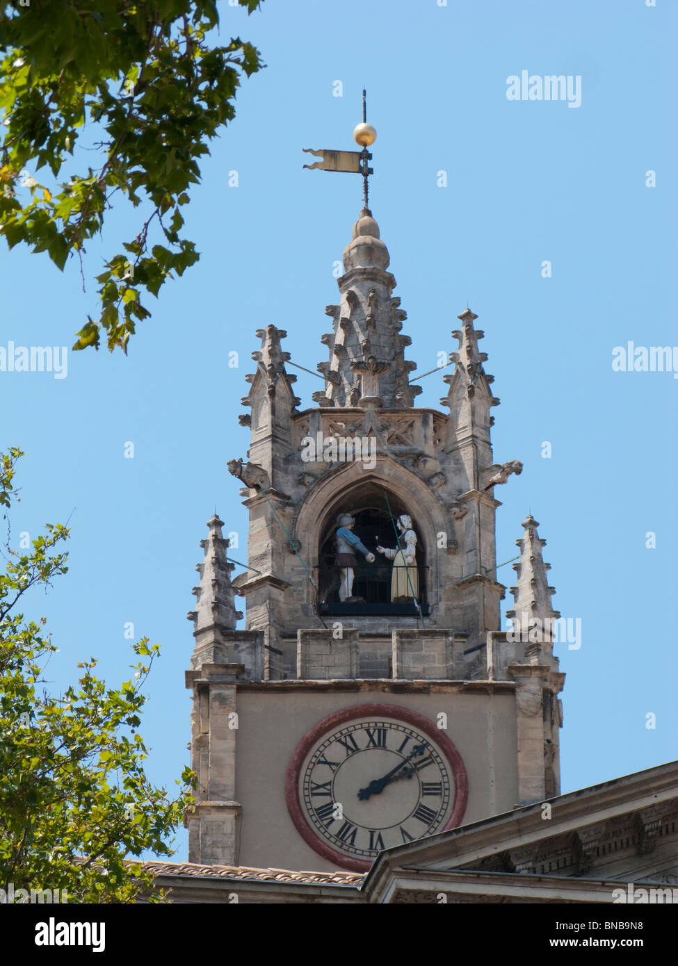 Avignon clock tower france Stock Photo - Alamy