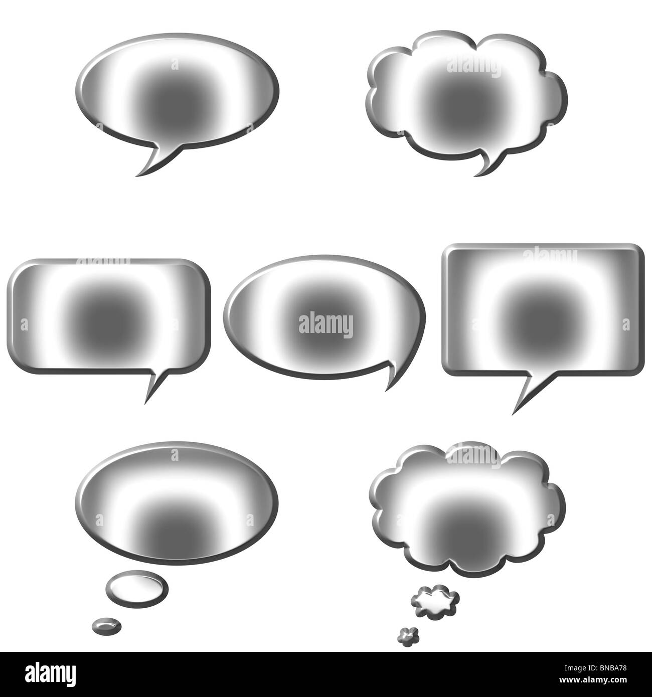 3d chat speech bubbles Black and White Stock Photos & Images - Alamy