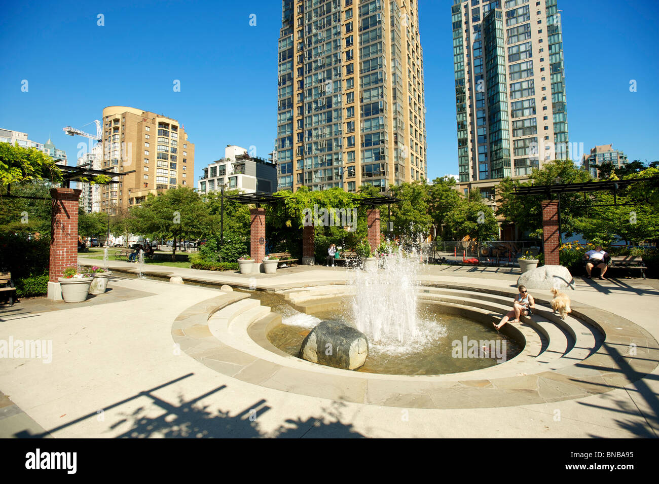 The Emory Barnes park in the Yaletown neighbourhood in downtown ...