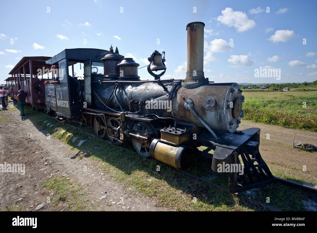 old restored steam train. working Stock Photo - Alamy