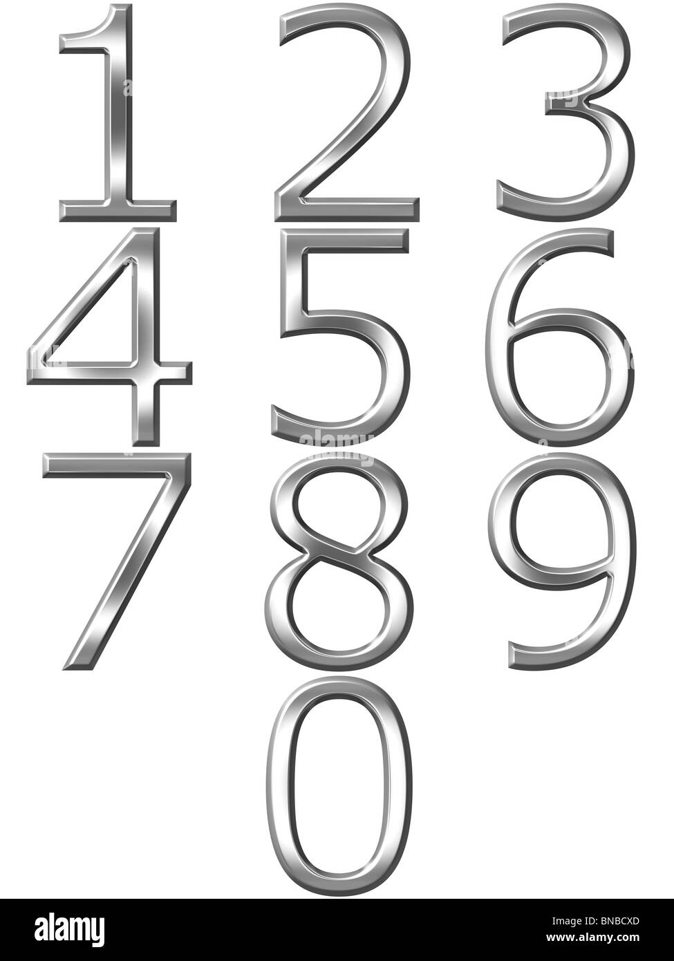 3d silver numbers Stock Photo - Alamy