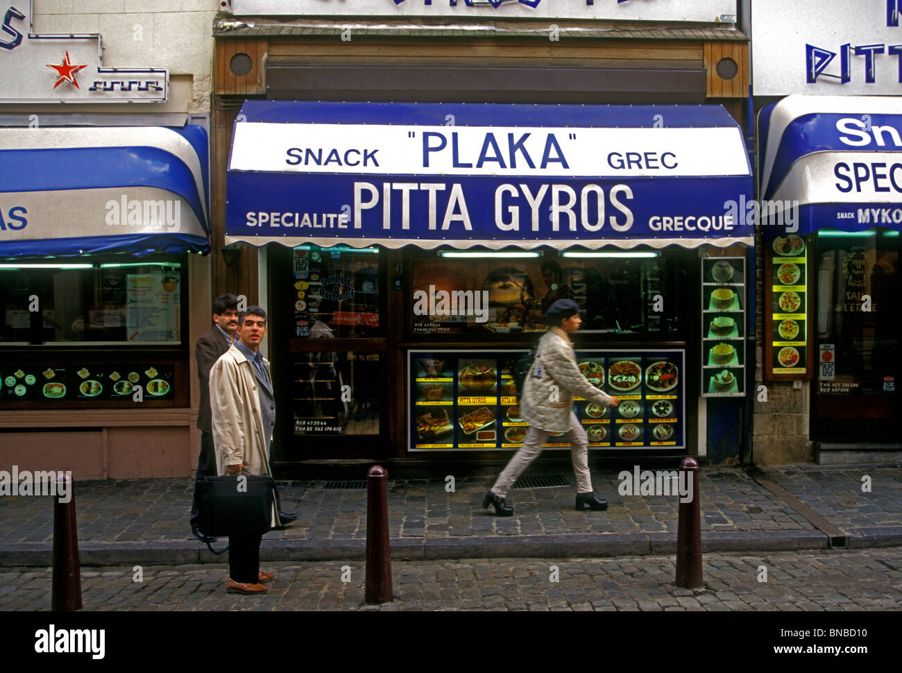 people, walking, Plaka, snack grec, Pitta Gyros, Greek restaurant ...