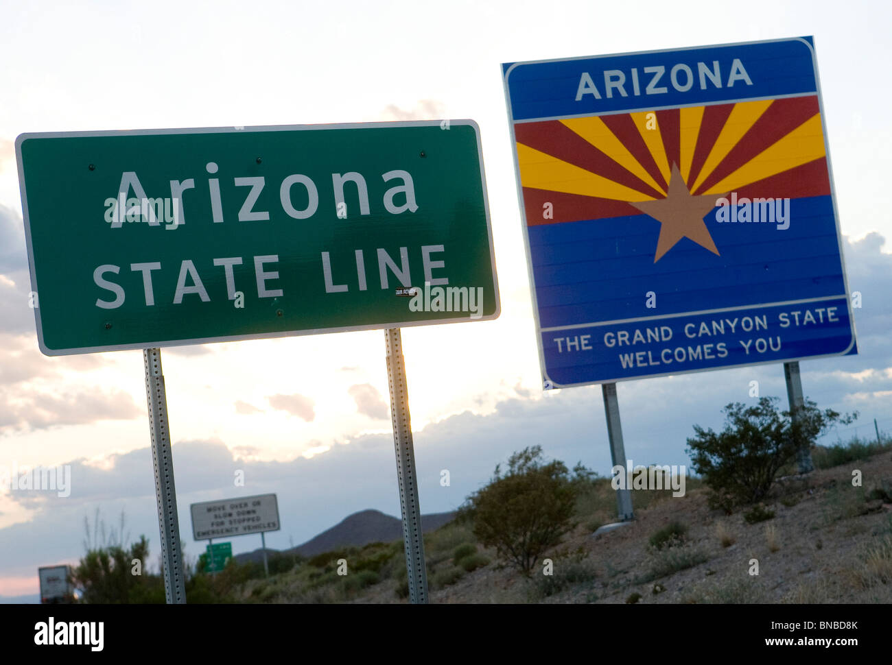 A "Welcome To Arizona" sign Stock Photo - Alamy