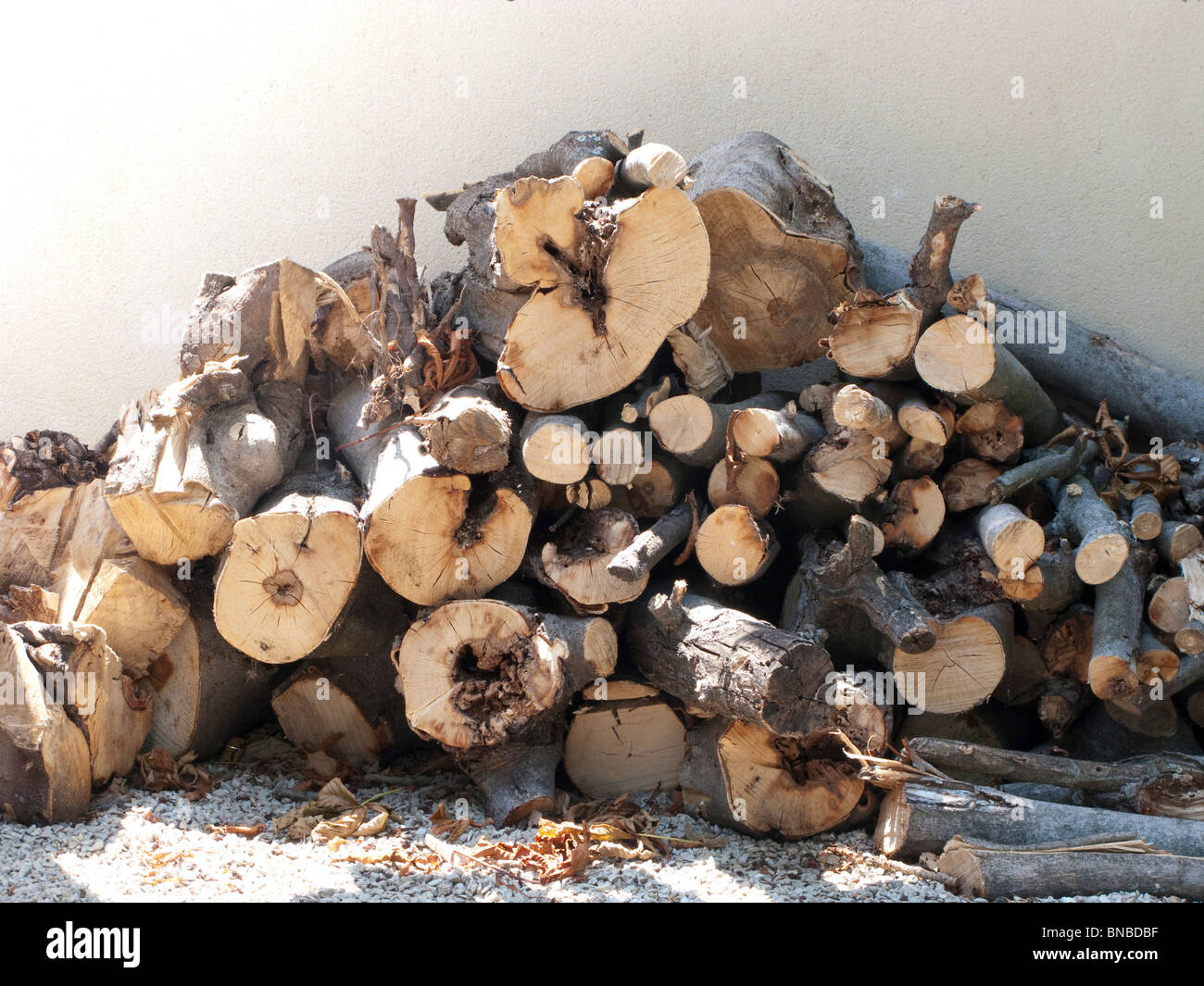 Wood pile against wall logs hi-res stock photography and images - Alamy
