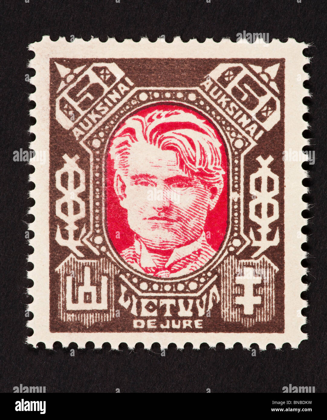 Postage stamp from Lithuania depicting Kazys Grinius Stock Photo - Alamy