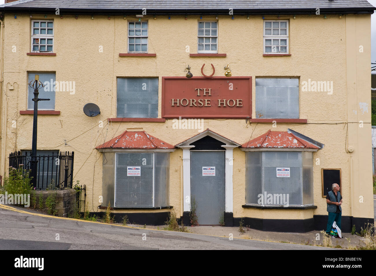 The Horseshoe pub boarded up and derelict at Pontnewynydd Pontypool ...