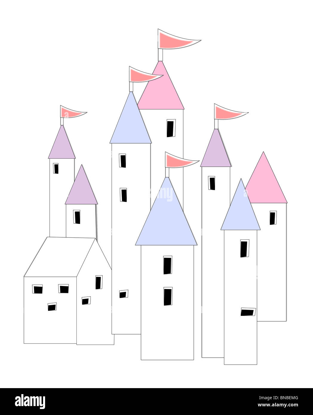 illustration drawing of the castle Stock Photo - Alamy