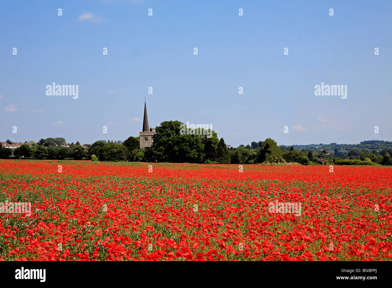 3216. Barming Church & Poppy field, Barming, Maidstone, Kent, UK Stock ...