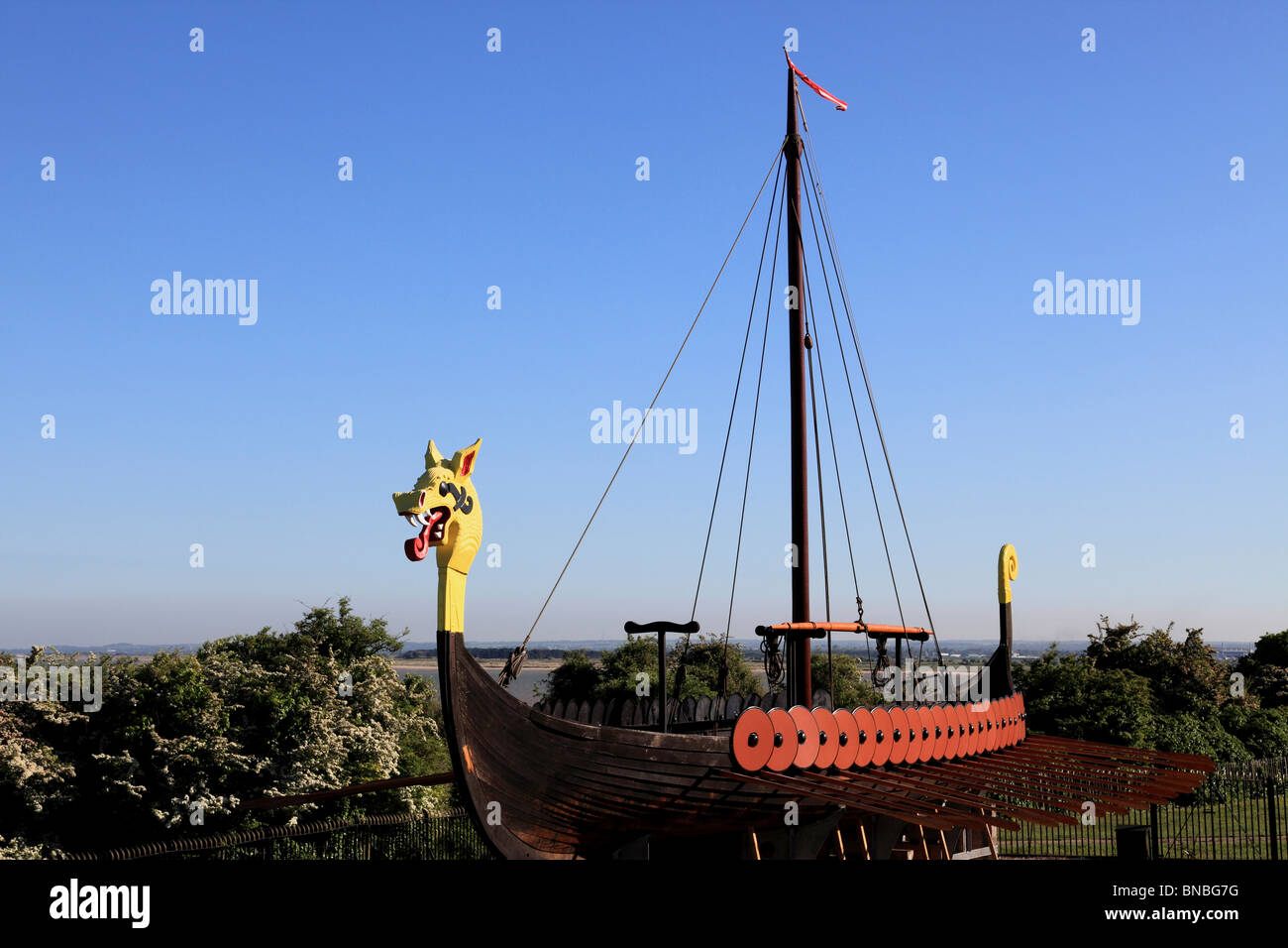 3161. Viking Boat, Pegwell Bay, Kent, UK Stock Photo - Alamy