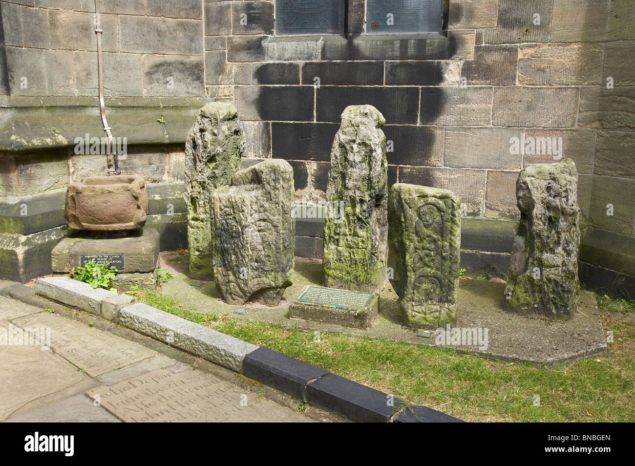 Anglo-saxon cross-shafts and tomb-slabs at St Mary`s church in Sandbach ...
