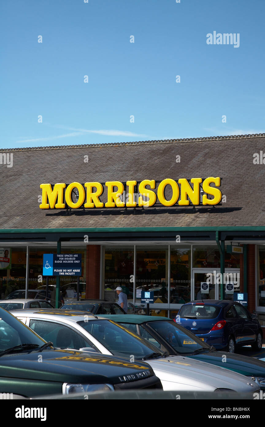 Morrisons logo on shop Stock Photo - Alamy