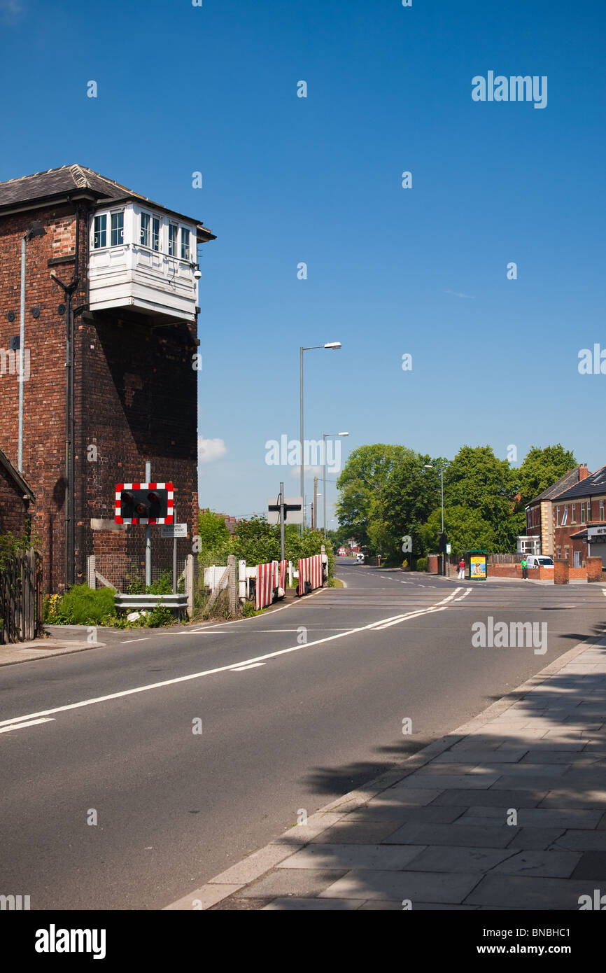 Level Crossing and Signal Box on Station Road in Billingham Stock Photo ...
