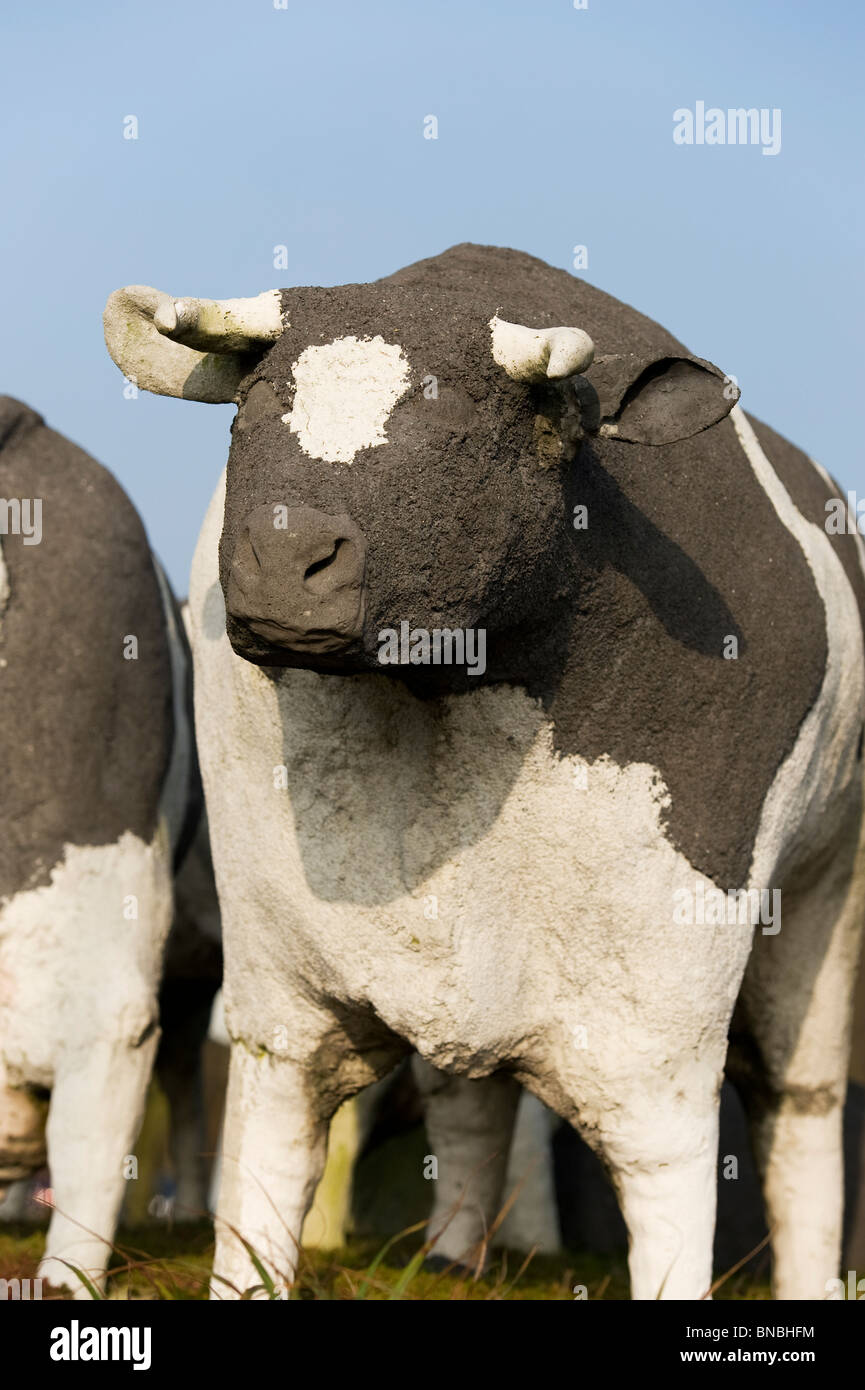 Dutch cows on roundabout Stock Photo - Alamy