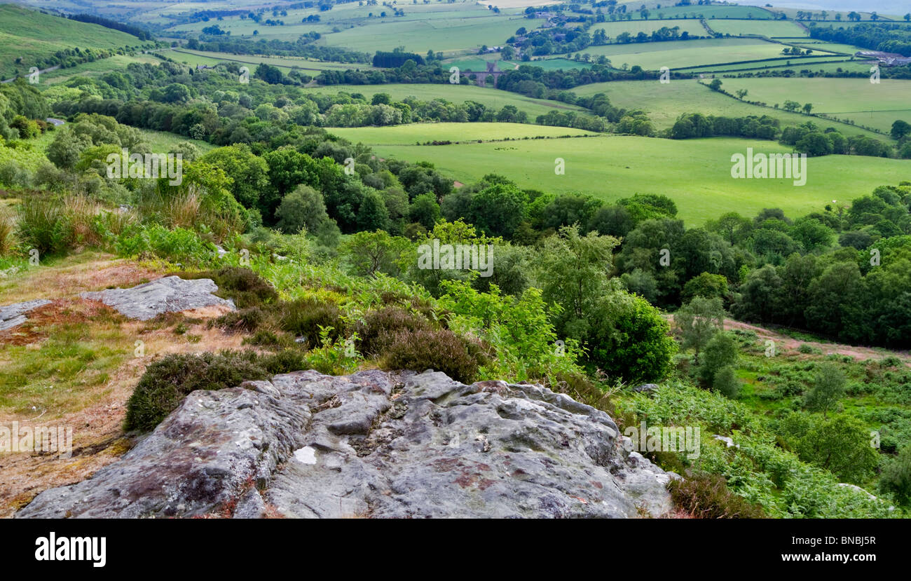 Northumberland countryside and the village of Edlingham. A limestone ...