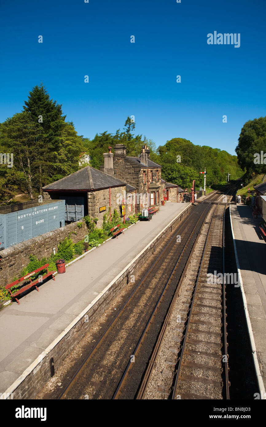 Goathland station that featured in the Harry potter film on a warm ...