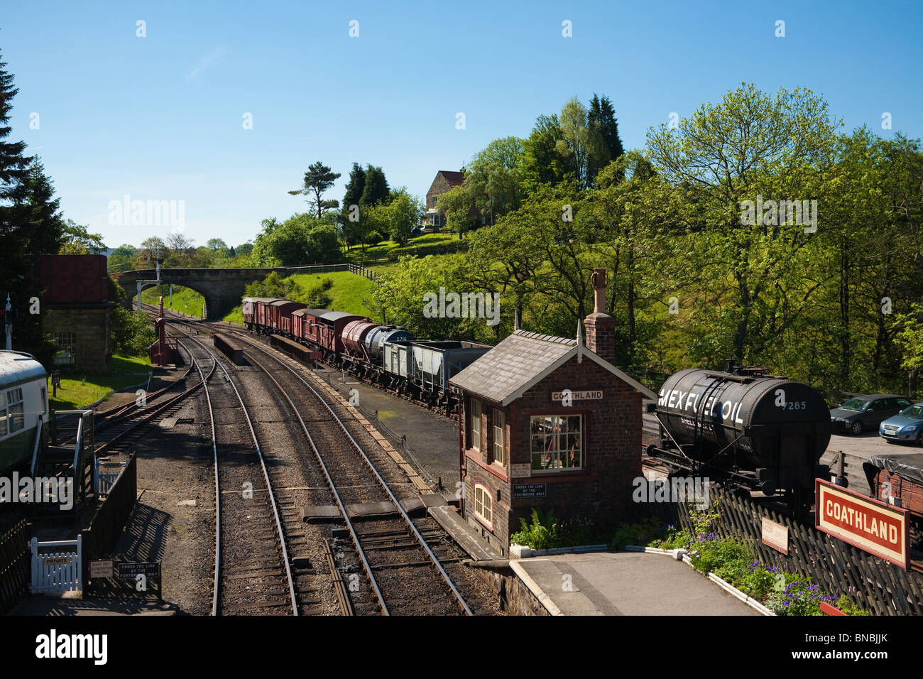 Goathland station that featured in the Harry potter film on a warm ...