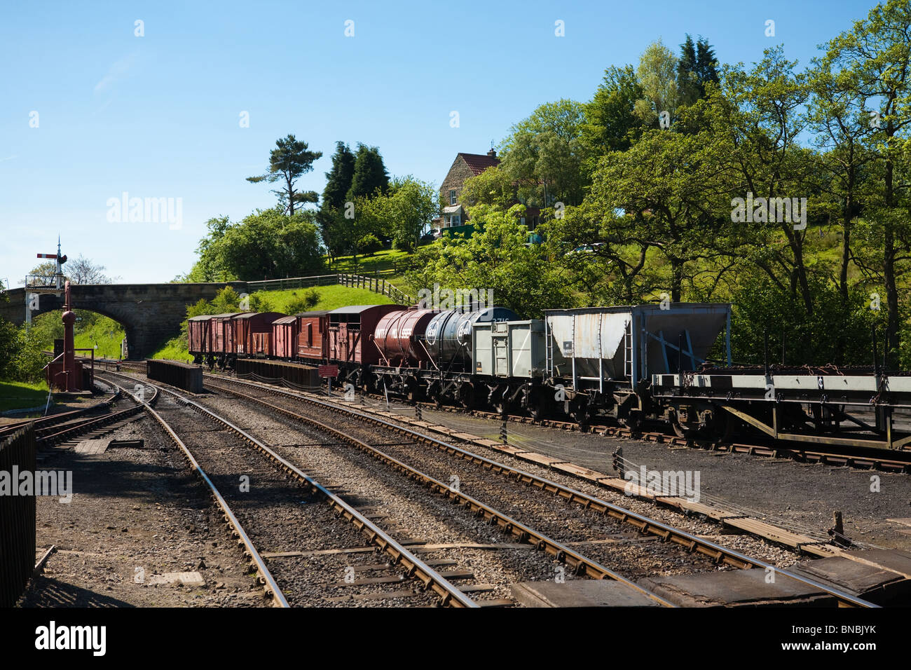Goathland station that featured in the Harry potter film on a warm ...