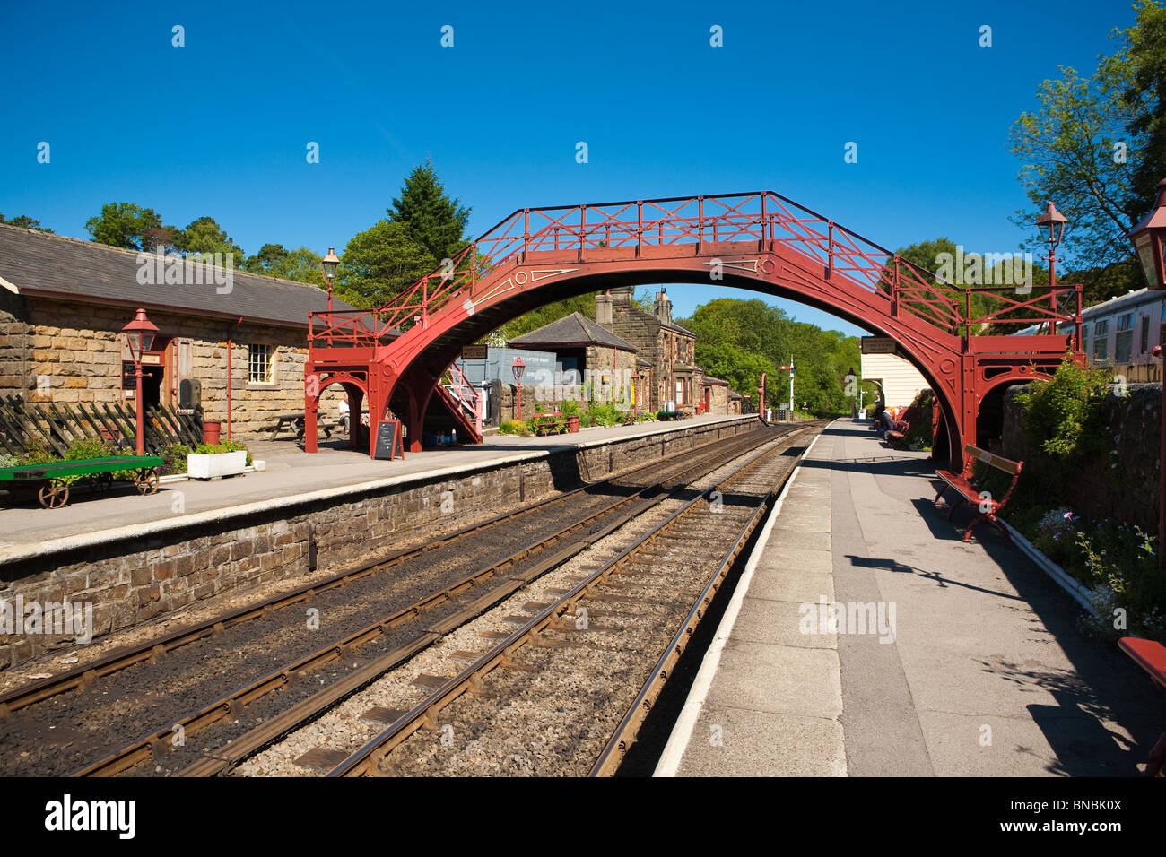 Goathland station that featured in the Harry potter film on a warm ...