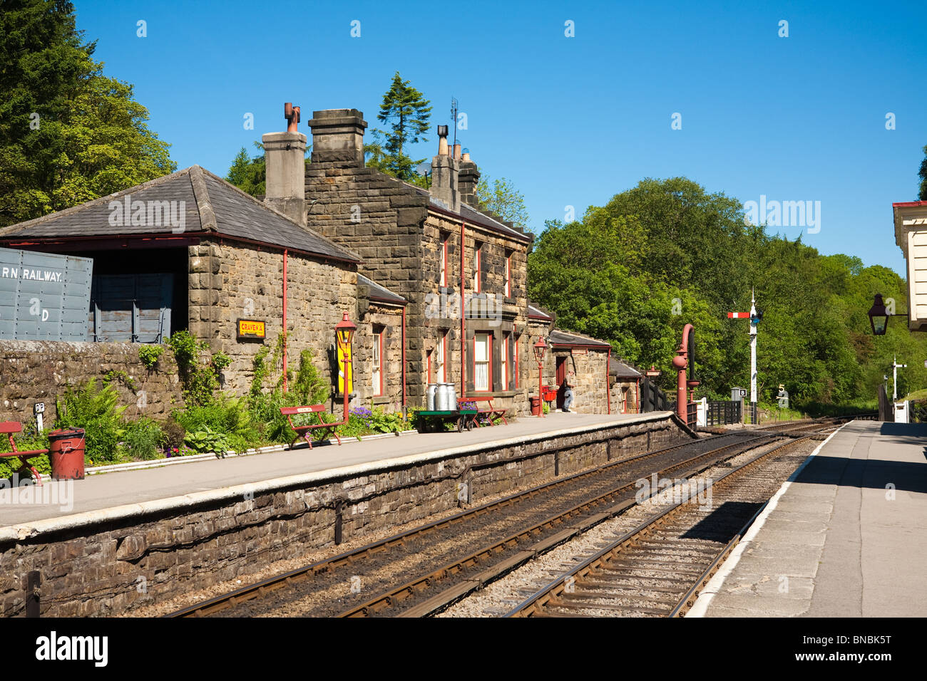 Goathland station that featured in the Harry potter film on a warm ...